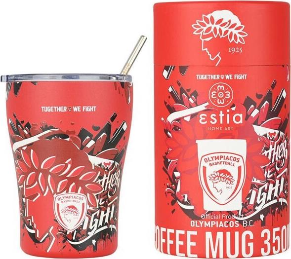 Estia Coffee Mug Ποτήρι Θερμός Ανοξείδωτο BPA Free Olympiacos BC ...