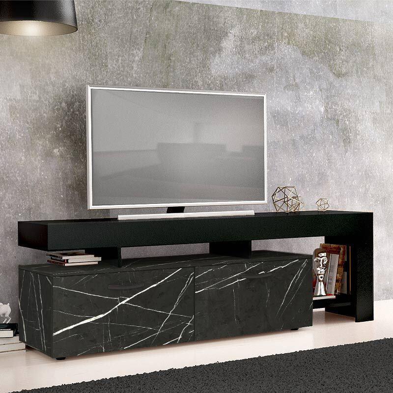 Megapap Έπιπλο Τηλεόρασης Ξύλινο Jethro Μαύρο Μ160xΠ41xΥ53cm 0227681 ...