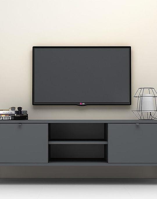 Megapap Freja Ξύλινο Έπιπλο Τηλεόρασης Γκρι Μ160xΠ35xΥ50cm GP028-0088,1 ...