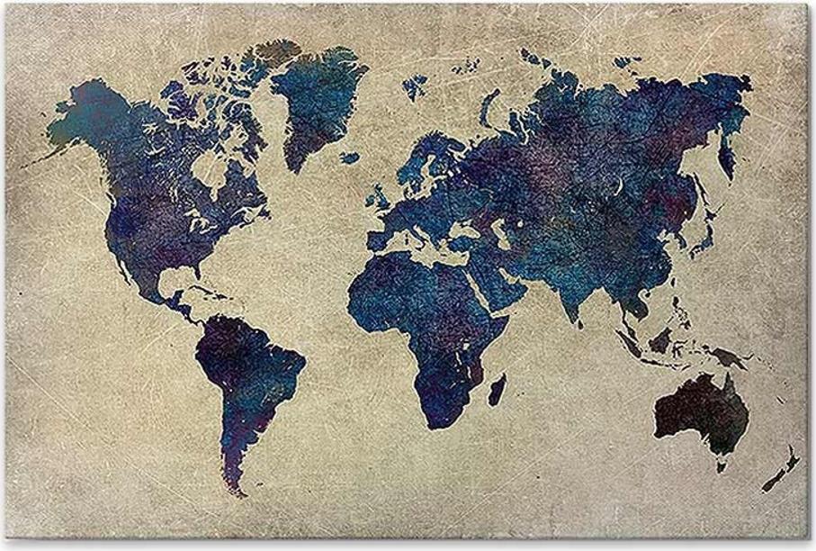Megapap Καμβάς World Map Ψηφιακής Εκτύπωσης 100x70x3cm | apothema.gr