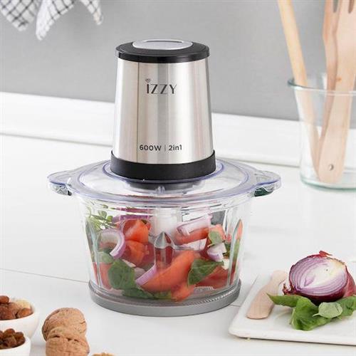 Izzy IZ-6904 Πολυκόπτης Multi 600W με 2 Δοχεία 1.8lt Inox | apothema.gr