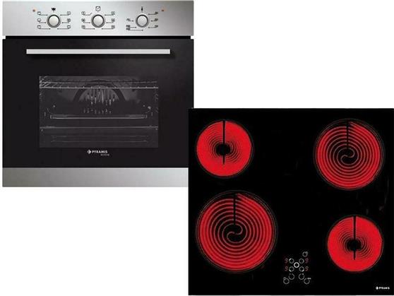 Pyramis 60ΑΠ 1016 + 58HL 4003 Φούρνος άνω Πάγκου 66lt με Κεραμικές ...