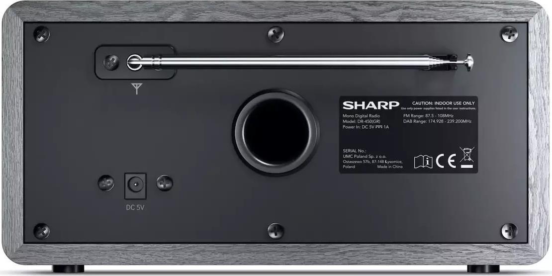 Sharp DR450 Επιτραπέζιο Ραδιόφωνο Ρεύματος DAB+ με Bluetooth Γκρι 15 ...