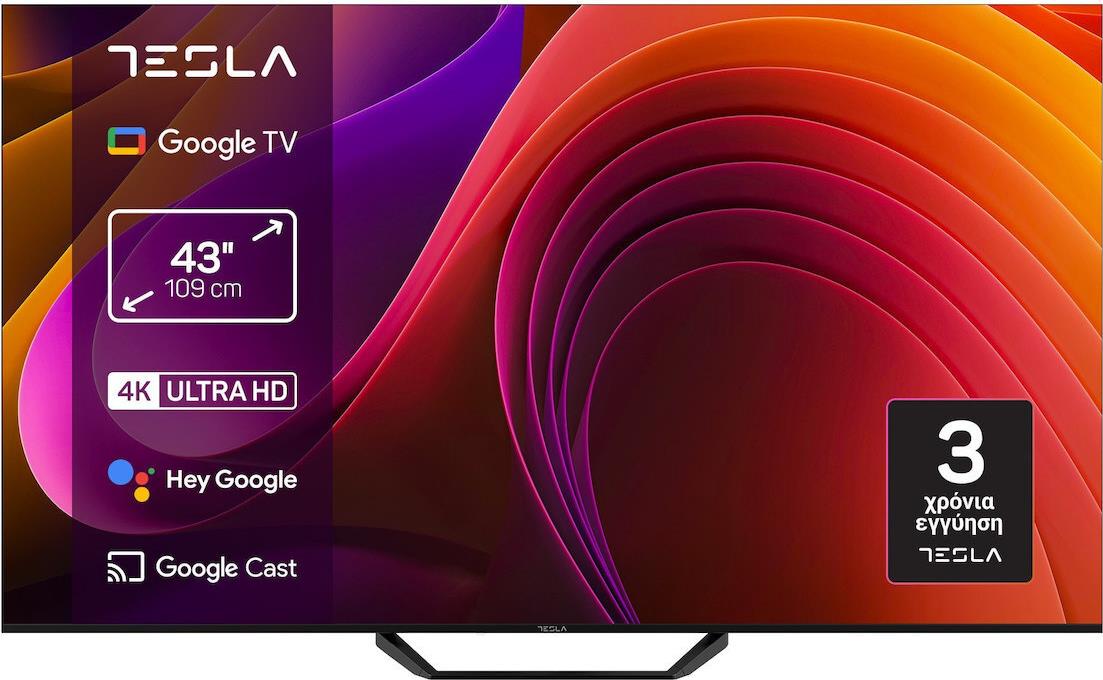 Tesla 43E655BUS Smart Τηλεόραση 43" 4K UHD LED HDR 2025 | apothema.gr